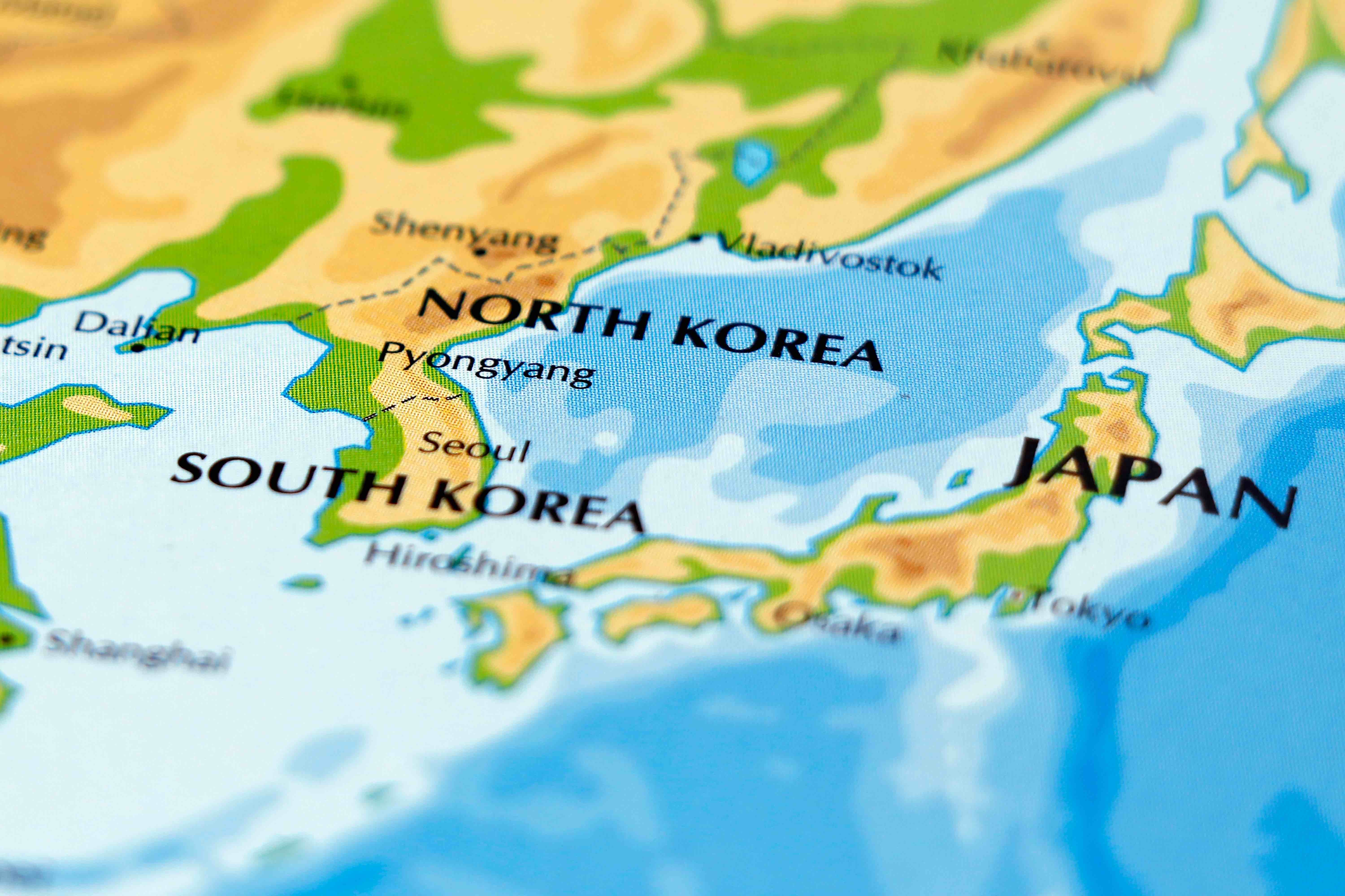 Korea Asia Map South Korea Map In Asia Zoom Version Icons Showing